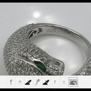 Jewelry | 925 Rhodium Plated Silver Cz Cocktail Ring Sz 75 | Poshmark